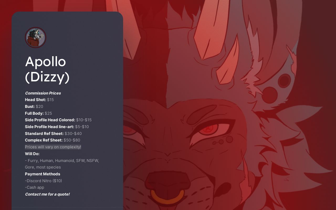 Dizzy Art Commisions